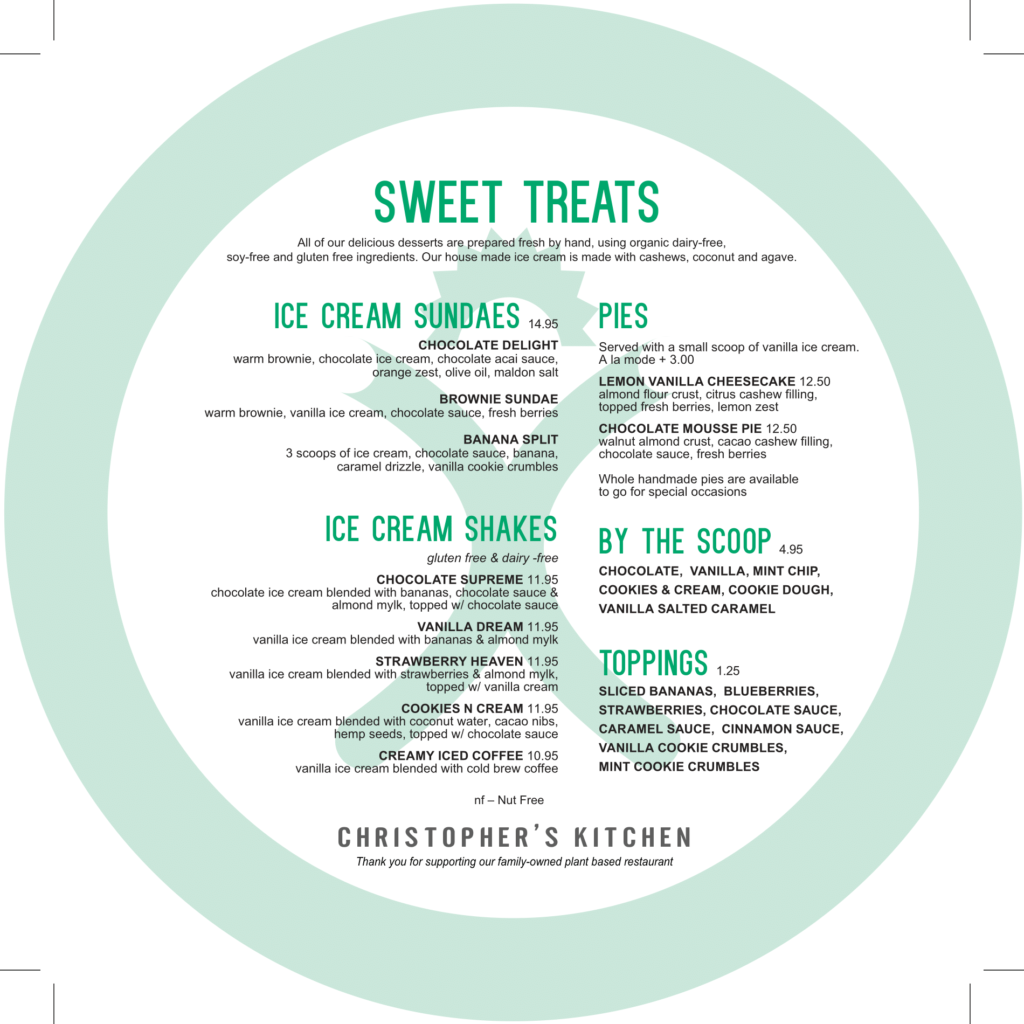 Menu – Christophers Kitchen